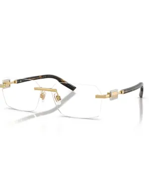 Dolce & Gabbana Rectangle Rimless Eyeglasses - Gold
