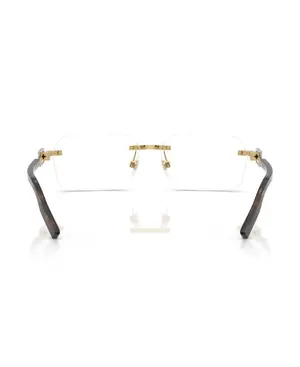 Dolce & Gabbana Rectangle Rimless Eyeglasses - Gold