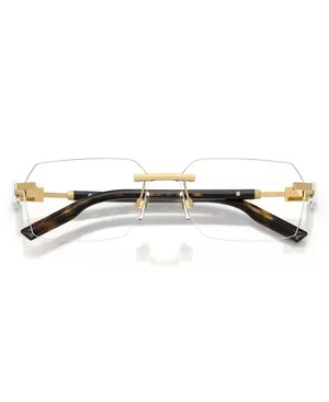 Dolce & Gabbana Rectangle Rimless Eyeglasses - Gold
