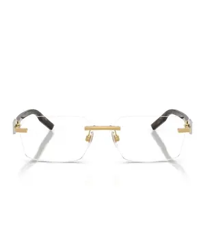 Dolce & Gabbana Rectangle Rimless Eyeglasses - Gold