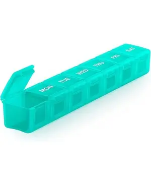 SUKUOS Extra Large Day Pill Organizer Easy To Open - Cyan