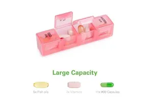 SUKUOS Large Weekly Pill Organizer 7 Day - Black