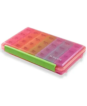 SUKUOS Large Weekly Pill Organizer 7 Day - Pink