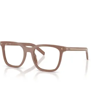 Prada Full Rim Pillow Shape Eyeglasses - Pecan