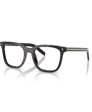 Prada Full Rim Pillow Shape Eyeglasses - Root Tortoise