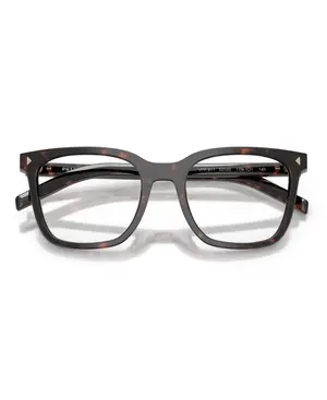 Prada Full Rim Pillow Shape Eyeglasses - Root Tortoise