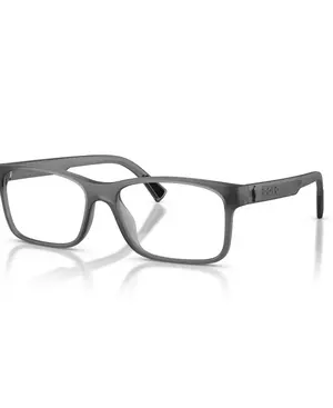 Polo Ralph Lauren Rectangle Full Rim Eyeglasses - Matte Transparent Gray