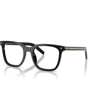 Prada Full Rim Pillow Shape Eyeglasses - Black