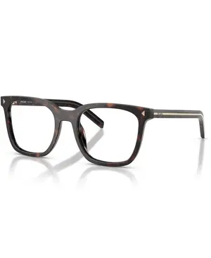 Prada Full Rim Pillow Shape Eyeglasses - Root Tortoise