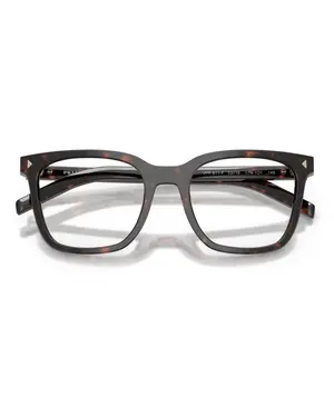 Prada Full Rim Pillow Shape Eyeglasses - Root Tortoise