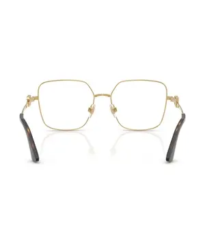Dolce & Gabbana Square Eyeglasses With Crystal Embellishments - Gold