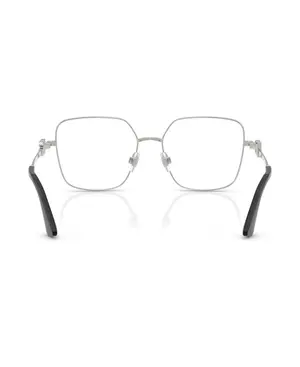 Dolce & Gabbana Square Frame Eyeglasses With Crystal Embellishments - Silver