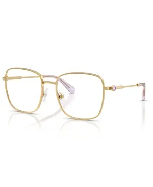SWAROVSKI Square Eyeglasses With Embellished Temples - Gold