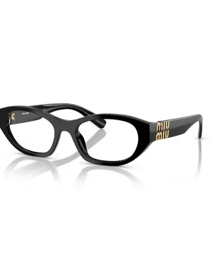 Miu Miu Irregular Acetate Eyeglasses - Black