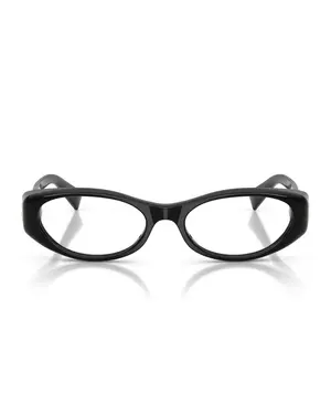 Miu Miu Oval Eyeglasses With Spoiler Design - Black