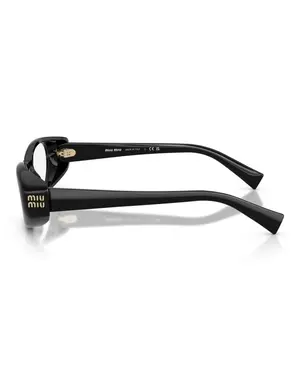 Miu Miu Oval Eyeglasses With Spoiler Design - Black