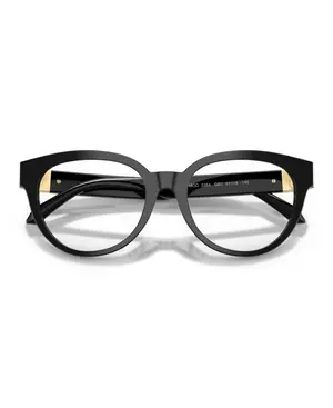 Versace Round Eyeglasses With Gold Tone Medusa Detail