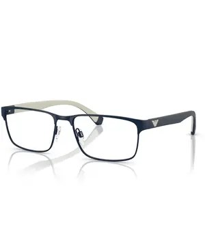 Emporio Armani Rectangle Full Rim Eyeglasses - Matte Blue