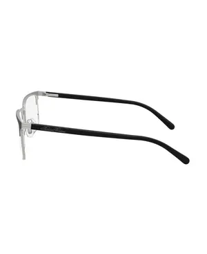 Brooks Brothers Rectangle Half Rim Eyeglasses - Matte Silver