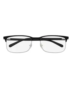 Brooks Brothers Rectangle Half Rim Eyeglasses - Matte Silver