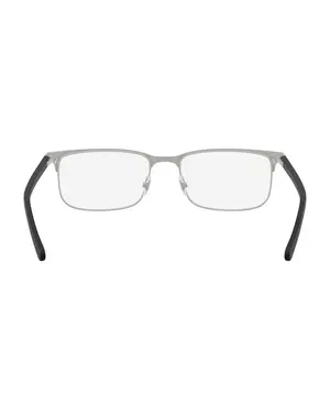 Brooks Brothers Rectangle Half Rim Eyeglasses - Matte Silver