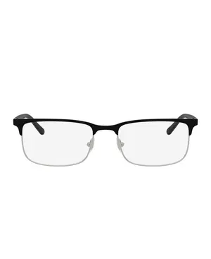 Brooks Brothers Rectangle Half Rim Eyeglasses - Matte Silver