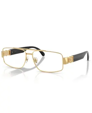 Versace Rectangle Full Rim Eyeglasses - Gold