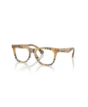 Burberry Square Frame Eyeglasses - Check Sand
