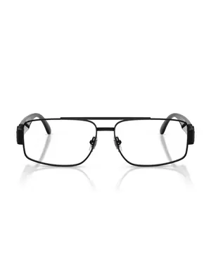 Versace Rectangle Full Rim Eyeglasses - Matte Black