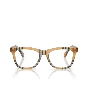 Burberry Square Frame Eyeglasses - Check Sand