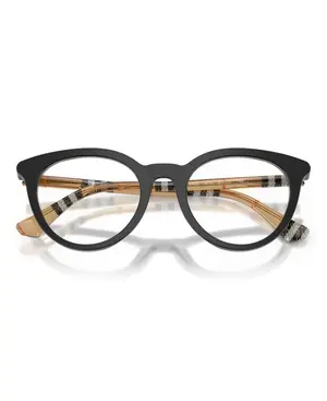 Burberry Round Acetate Eyeglasses - Black