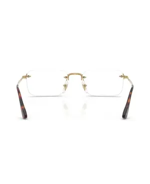 Persol Rectangle Rimless Eyeglasses - Gold