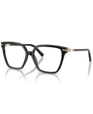 Tiffany & Co. Square Eyeglasses With Strass Crystal Embellishments - Black