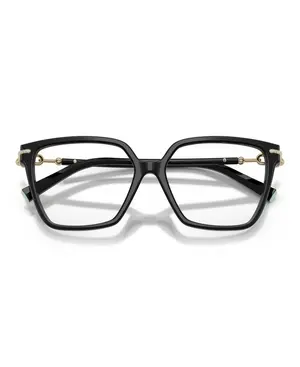 Tiffany & Co. Square Eyeglasses With Strass Crystal Embellishments - Black