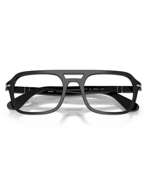Persol Full Rim Rectangular Eyeglasses - Black