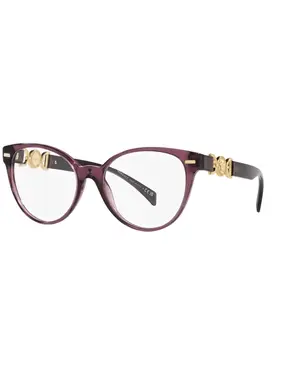 Versace Cat Eye Acetate Eyeglasses - Transparent Violet