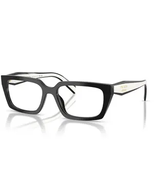 Prada Rectangular Full Rim Eyeglasses - Black