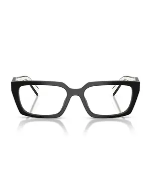 Prada Rectangular Full Rim Eyeglasses - Black