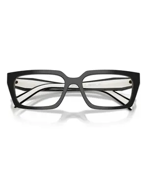Prada Rectangular Full Rim Eyeglasses - Black