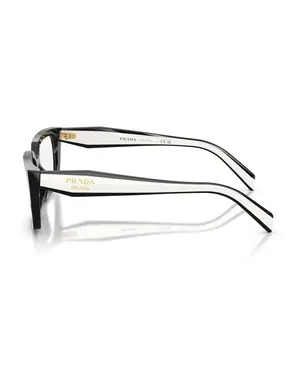 Prada Rectangular Full Rim Eyeglasses - Black