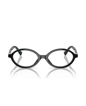 Miu Miu Oval Tortoiseshell Eyeglasses - Black