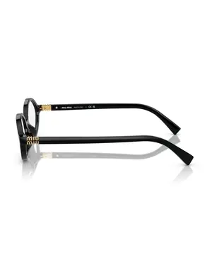 Miu Miu Oval Tortoiseshell Eyeglasses - Black