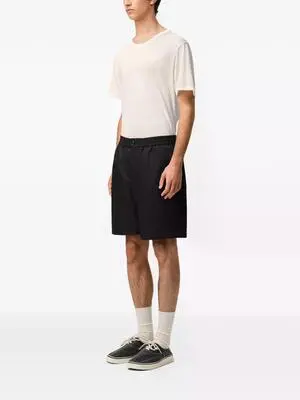 AMI Paris Nylon Shorts With De Coeur Stud Detail - Black