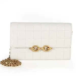 Saint Laurent Le Maillon Wallet On Chain - Neutral