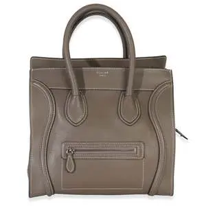 CELINE Celine Souris Drummed Calfskin Mini Luggage Tote