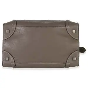 Celine Souris Drummed Calfskin Mini Luggage Tote - Gray