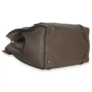 Celine Souris Drummed Calfskin Mini Luggage Tote - Gray