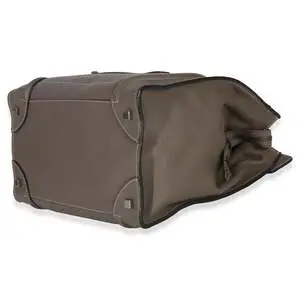 Celine Souris Drummed Calfskin Mini Luggage Tote - Gray