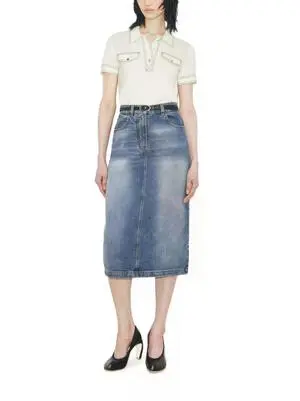 Tory Burch Denim Midi Skirt