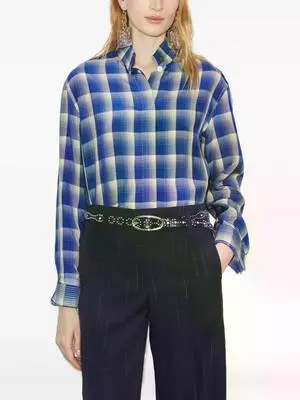 Tory Burch Plaid Shirt - Blue